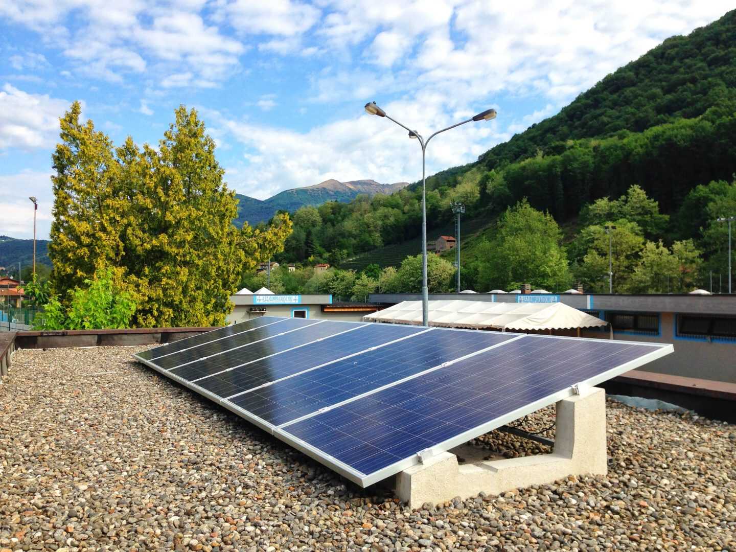15° Ballast inclination for photovoltaic systems on flat roof - Sun Ballast