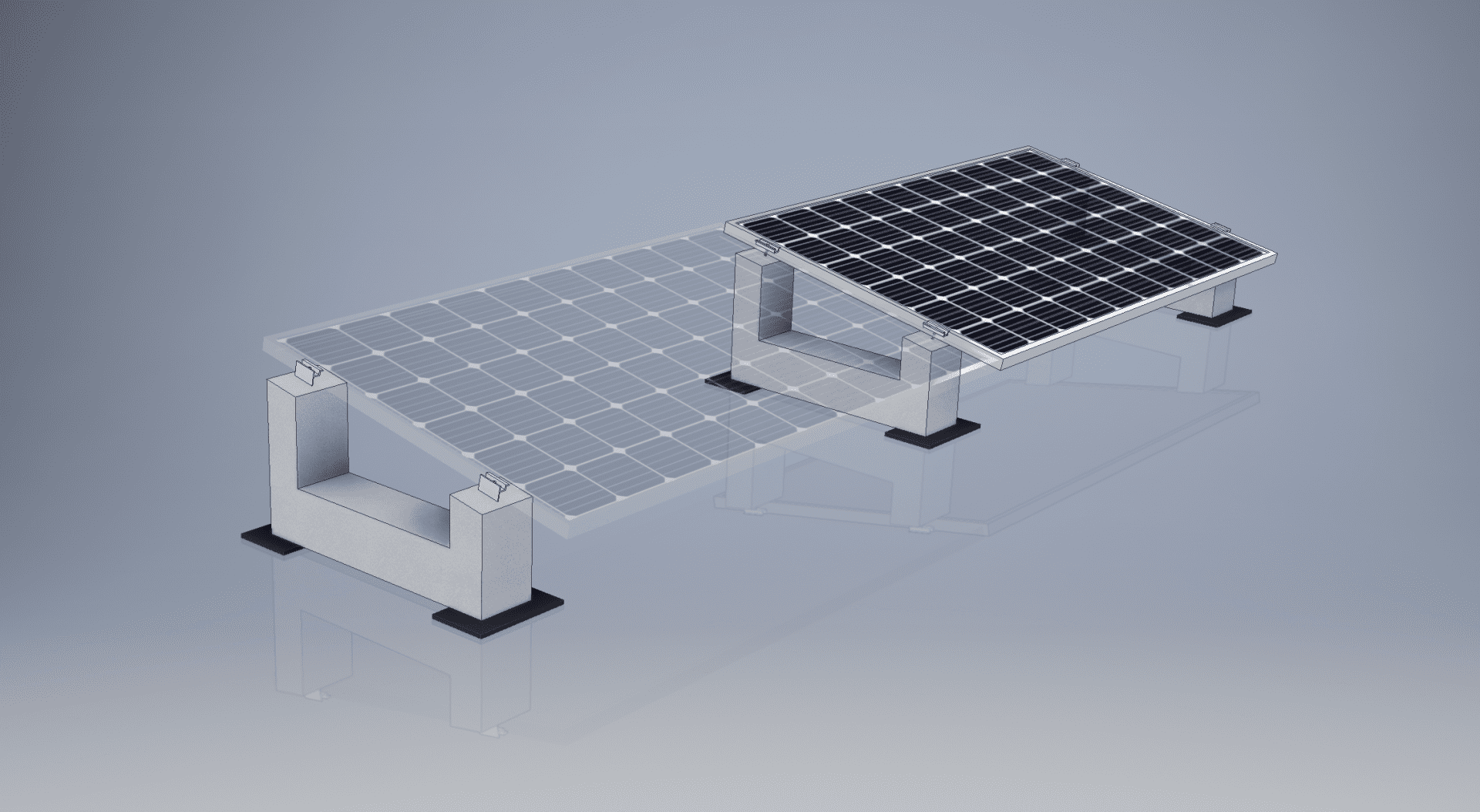10 degree ballast of 61 Kg for photovoltaic systems - Sun Ballast