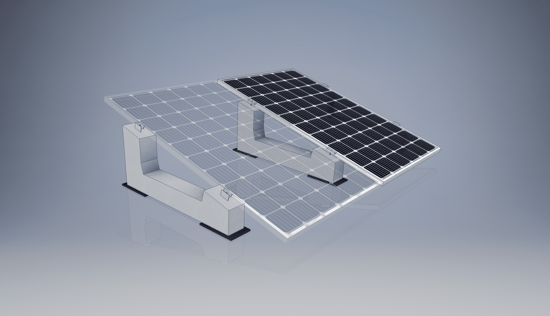 15° Ballast inclination for photovoltaic systems on flat roof - Sun Ballast