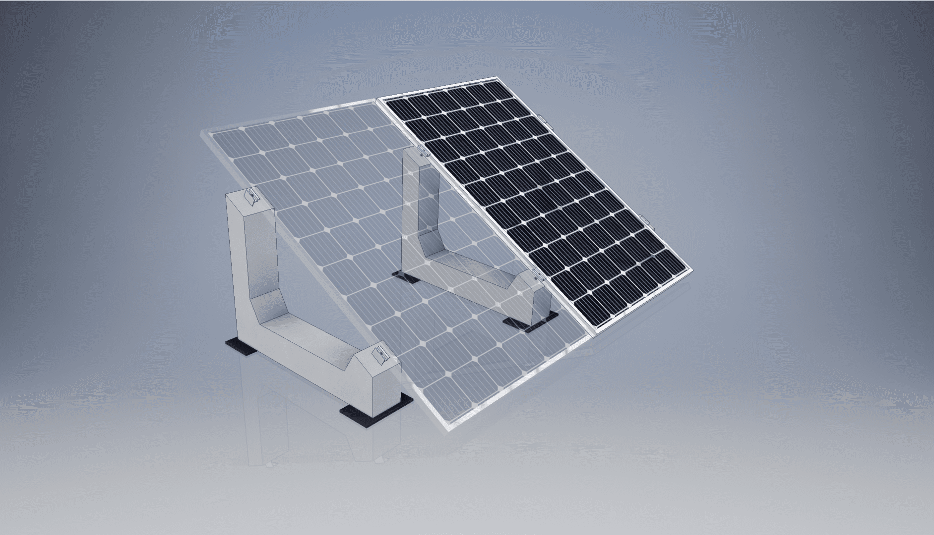 30°. 1 inclined Ballast for flat roof photovoltaic systems - Sun Ballast