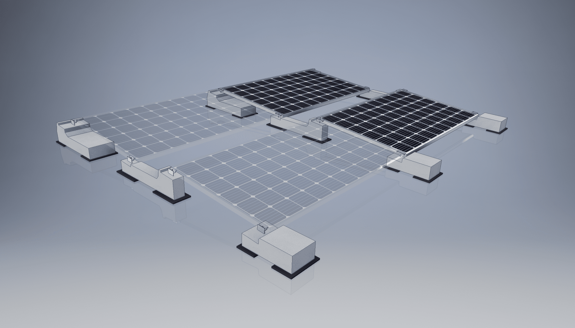 Zavorre Sistema Connect 5° horizontal para techos planos - Sun Ballast
